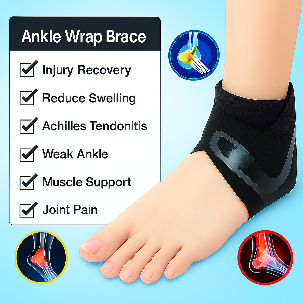 Ankle Wrap Brace - Compression Support for Sprains, Swelling & Foot Pa ...