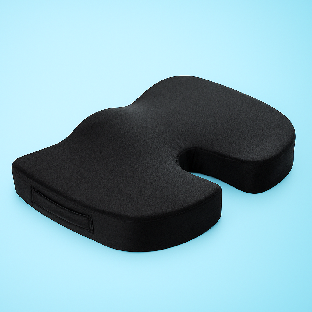 ErgoComfort Memory Foam Seat Cushion - Sciatica & Back Pain Relief ...